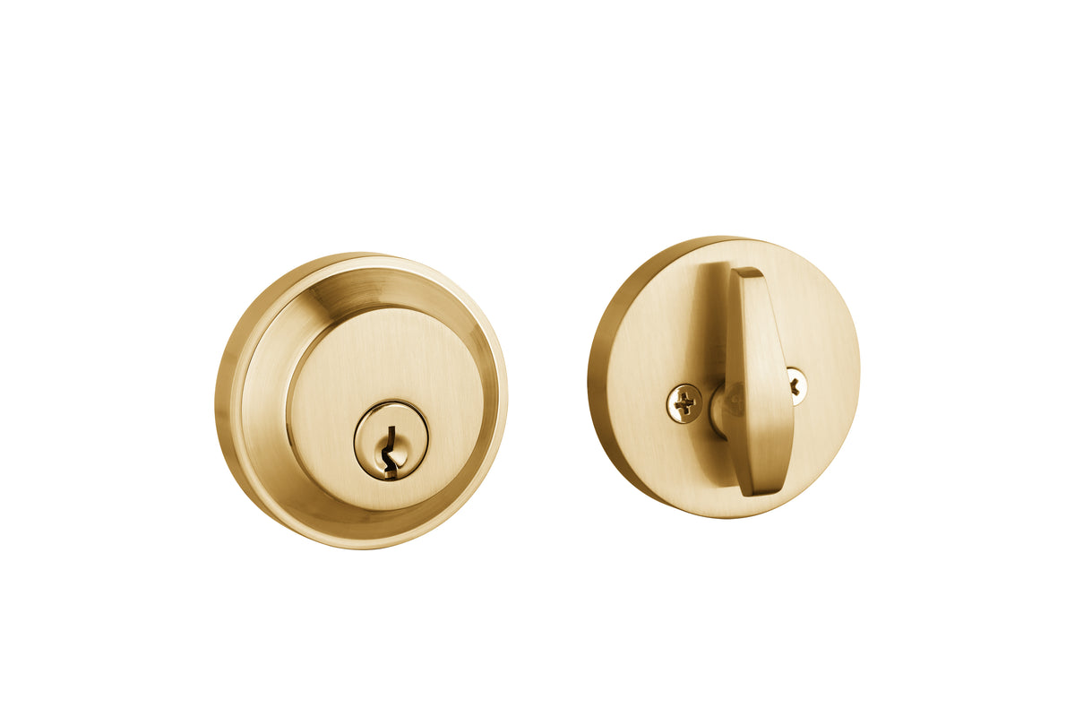 Round Deadbolt - Satin Brass Gold – Explore Hardware